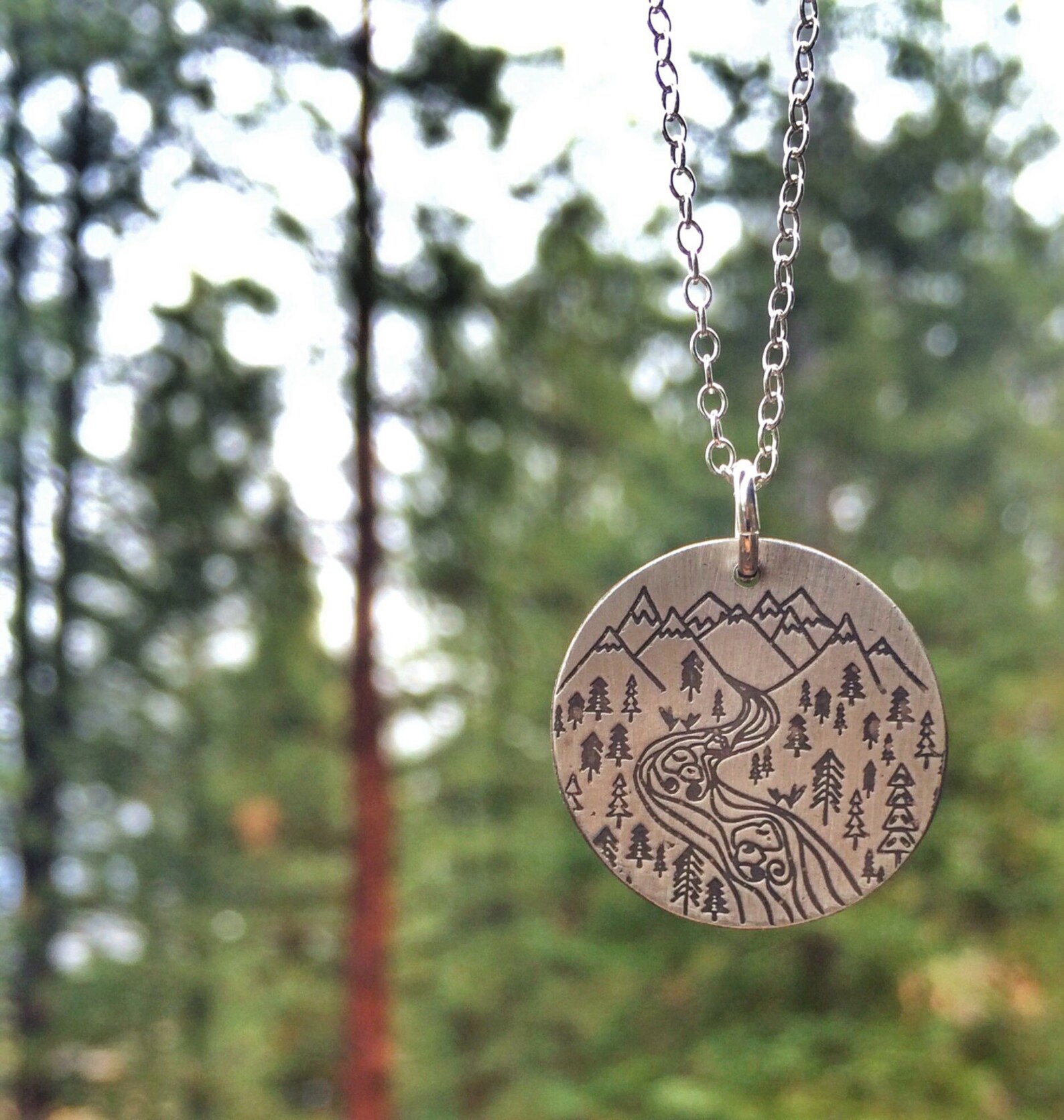 Mountains Necklace, River Necklace, Mountain Rivers, Nature Jewelry ...