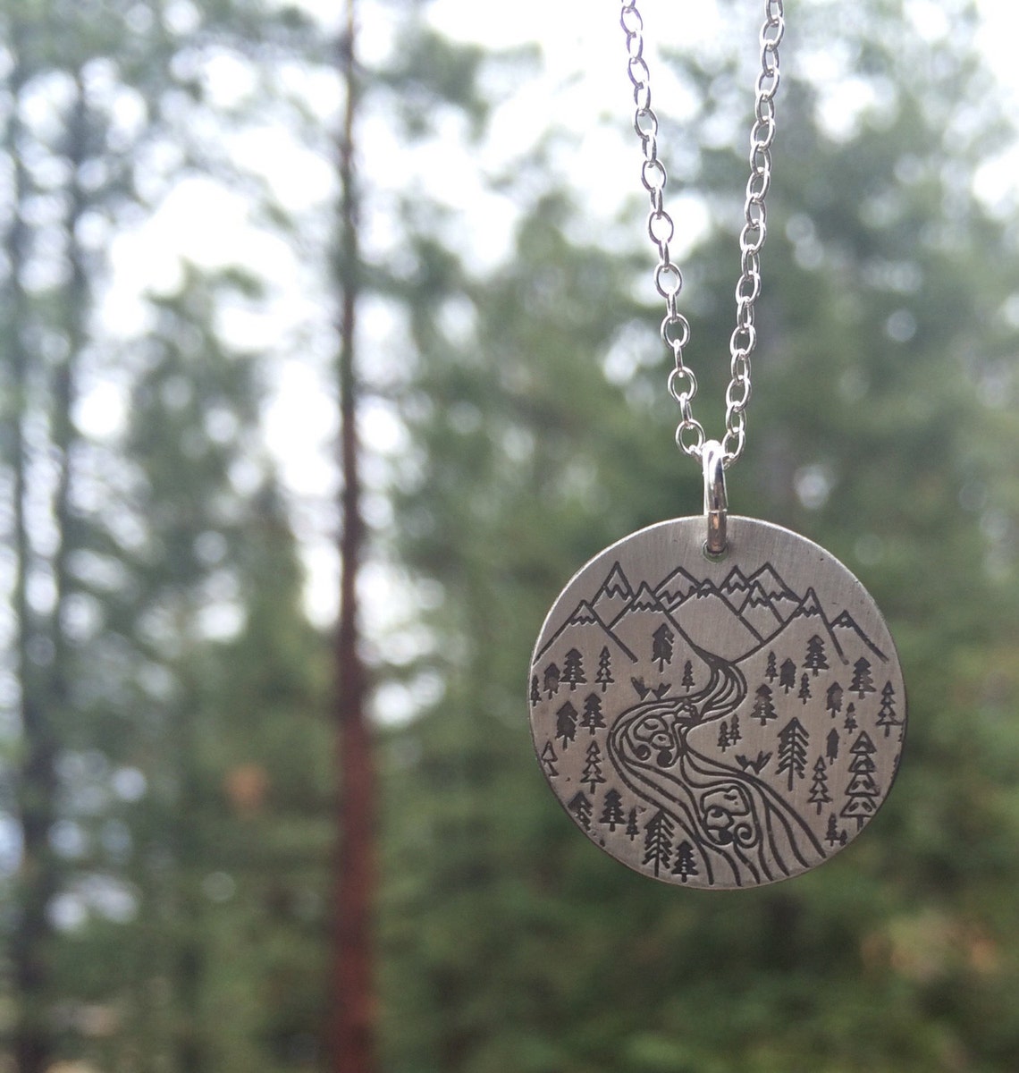 Mountains Necklace River Necklace Mountain Rivers Nature - Etsy
