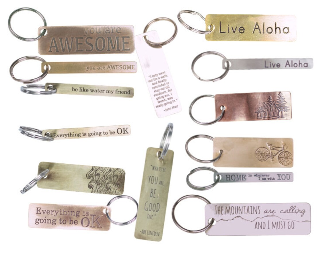 Keychains Text Keychains Everything is Going to Be OK - Etsy
