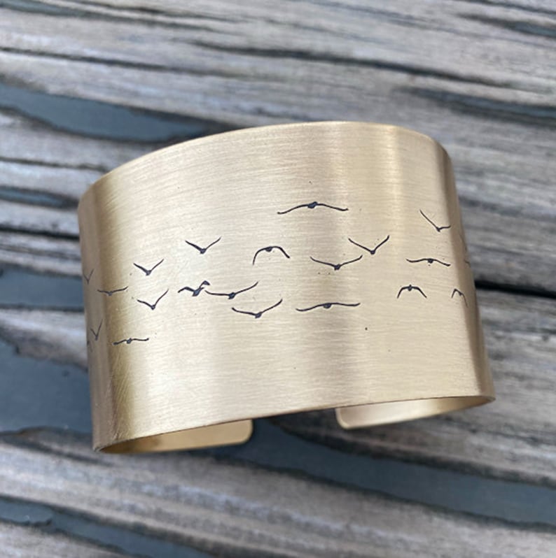 Bird Cuff Bird Bracelet Flock of Birds Bird Pattern Bird - Etsy