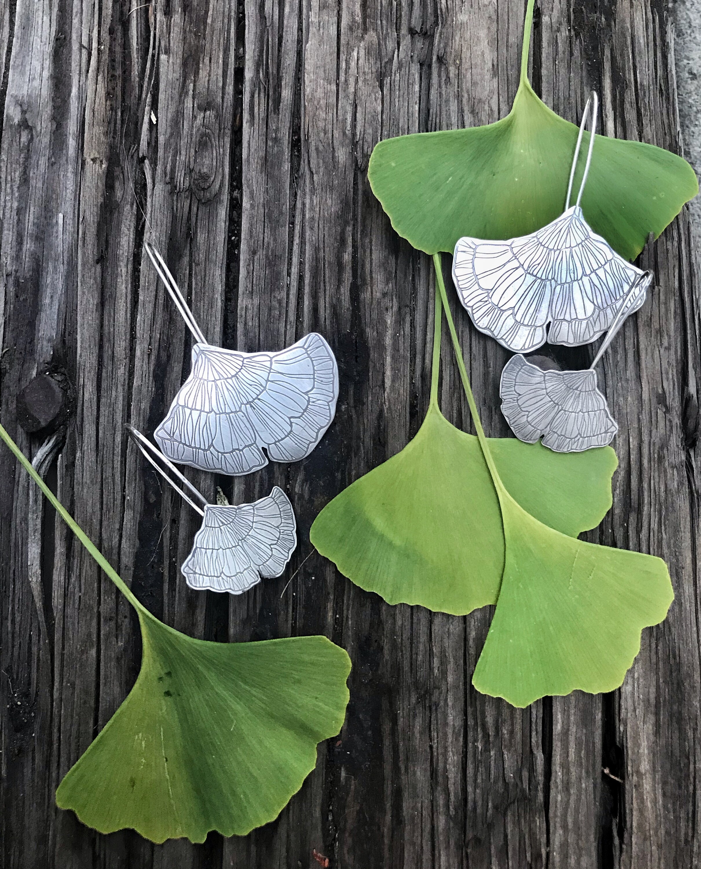 Gingko Earrings, Gingko Jewelry, Gingko Necklace, Gingko Dangle ...