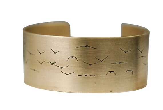 Bird cuff bird bracelet flock of birds bird pattern bird | Etsy
