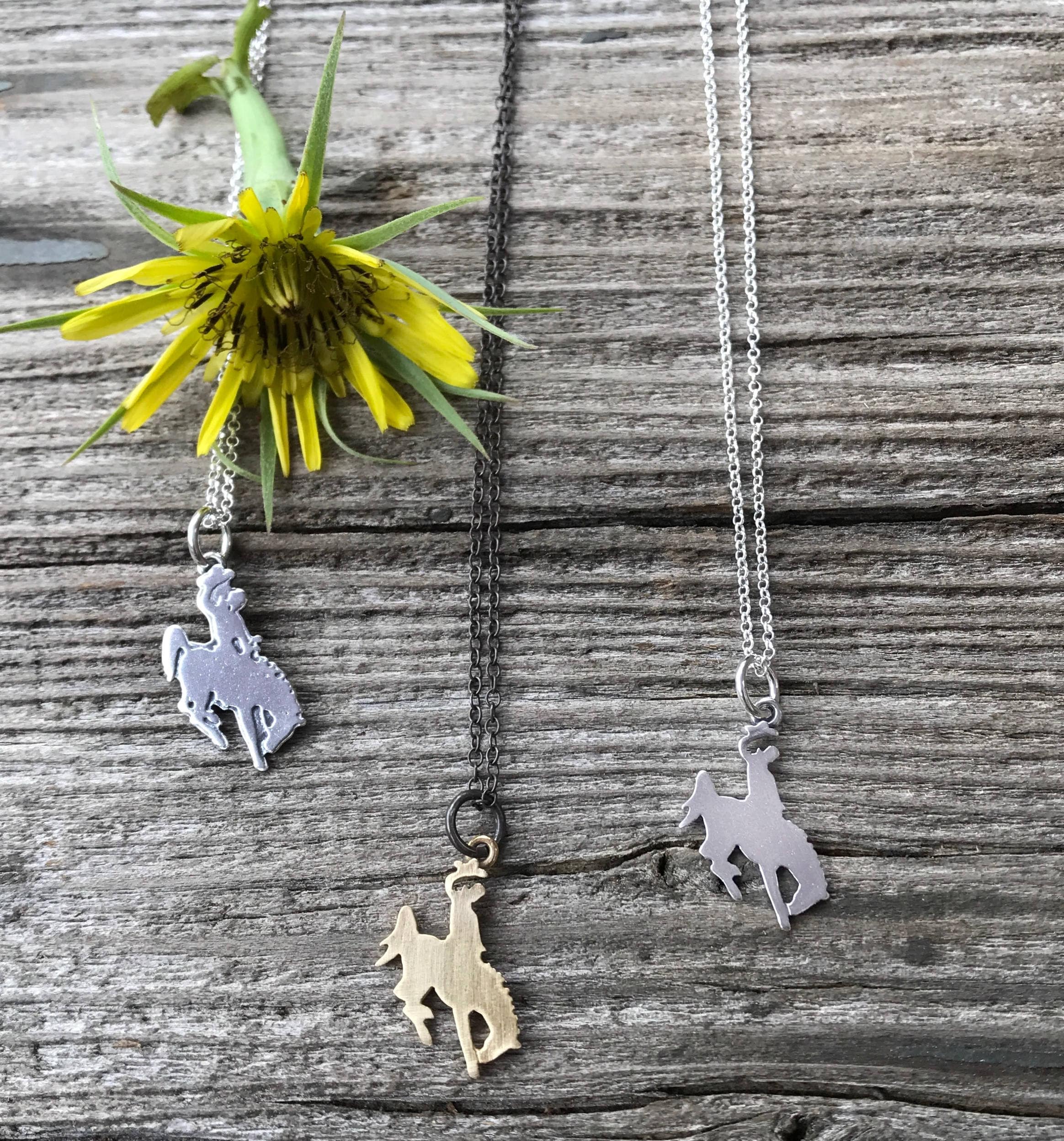 Bronco Necklace, Cowboy Necklace, Horse Necklace, Bronco Pendant ...