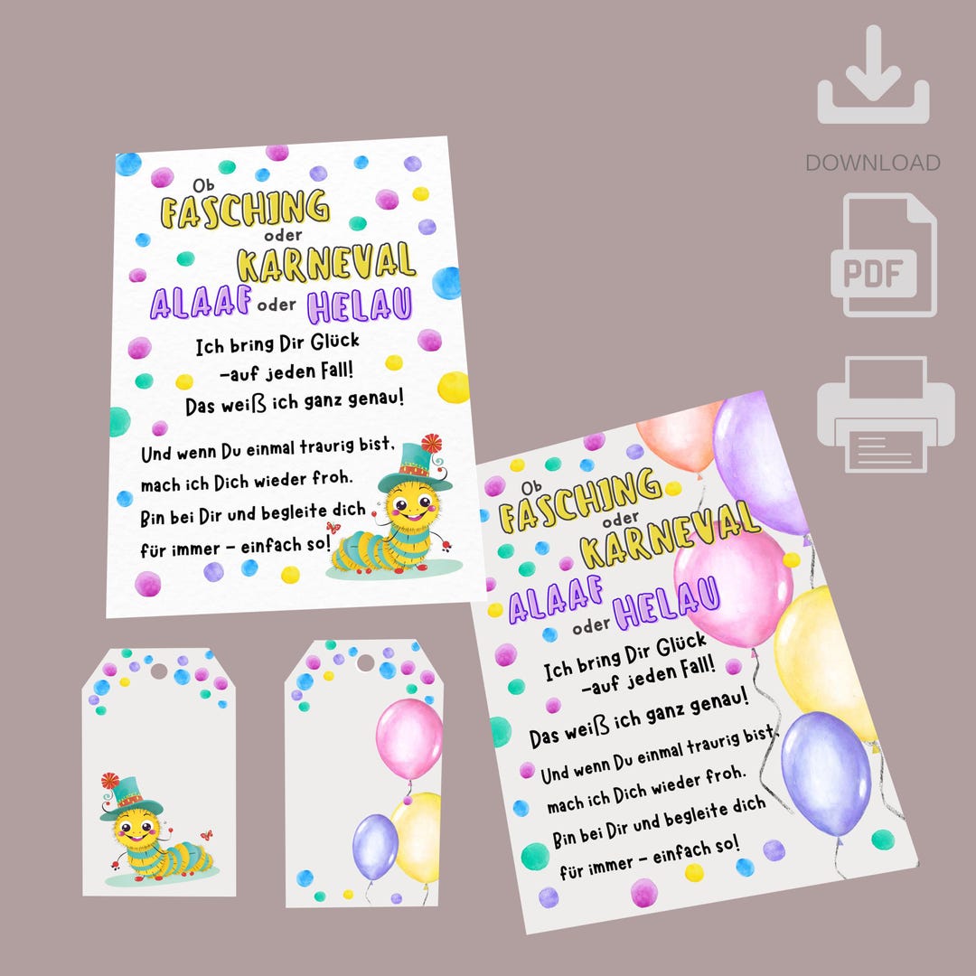 German Carnival Poem - Etsy