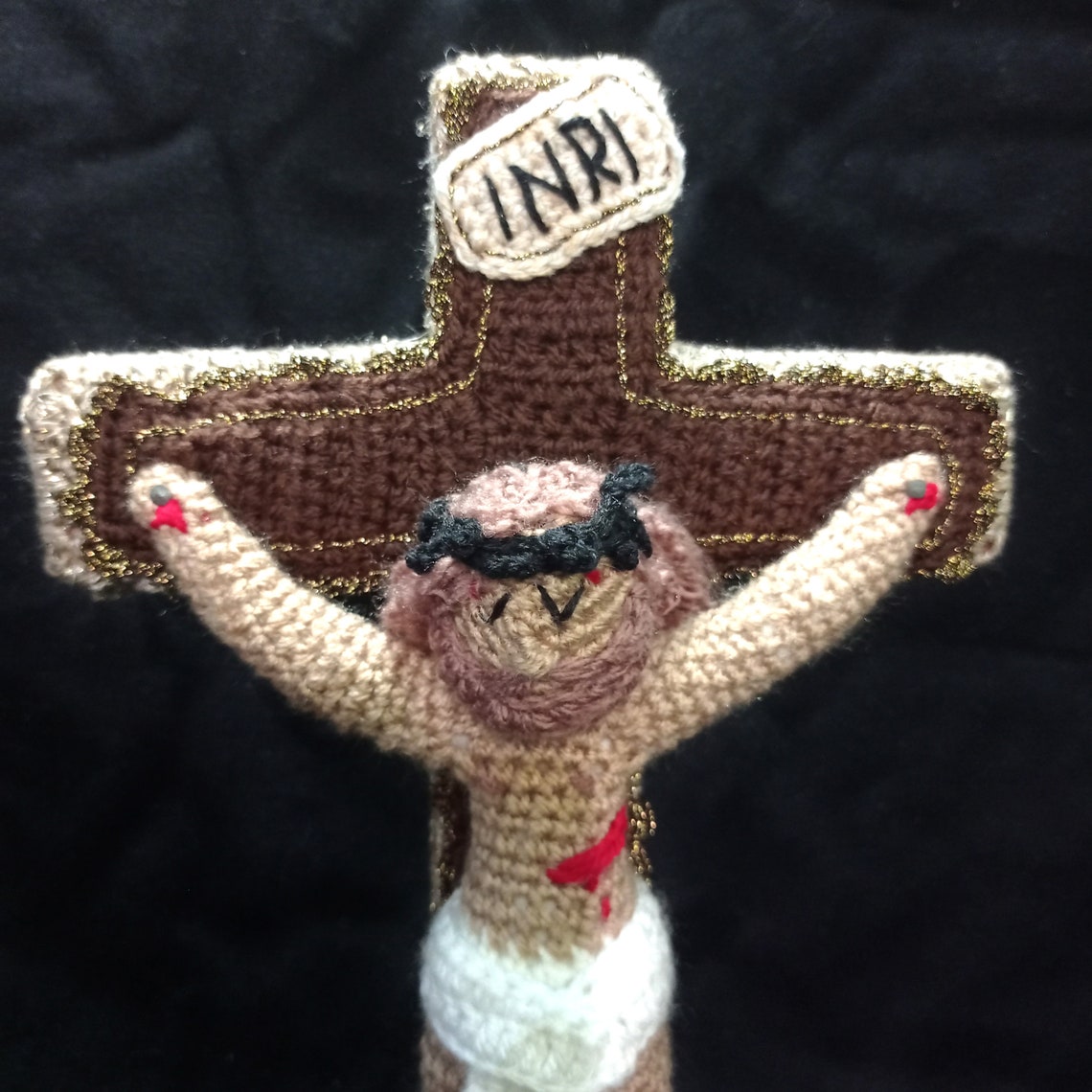 Crucified Jesus Crocheted Statue - Etsy