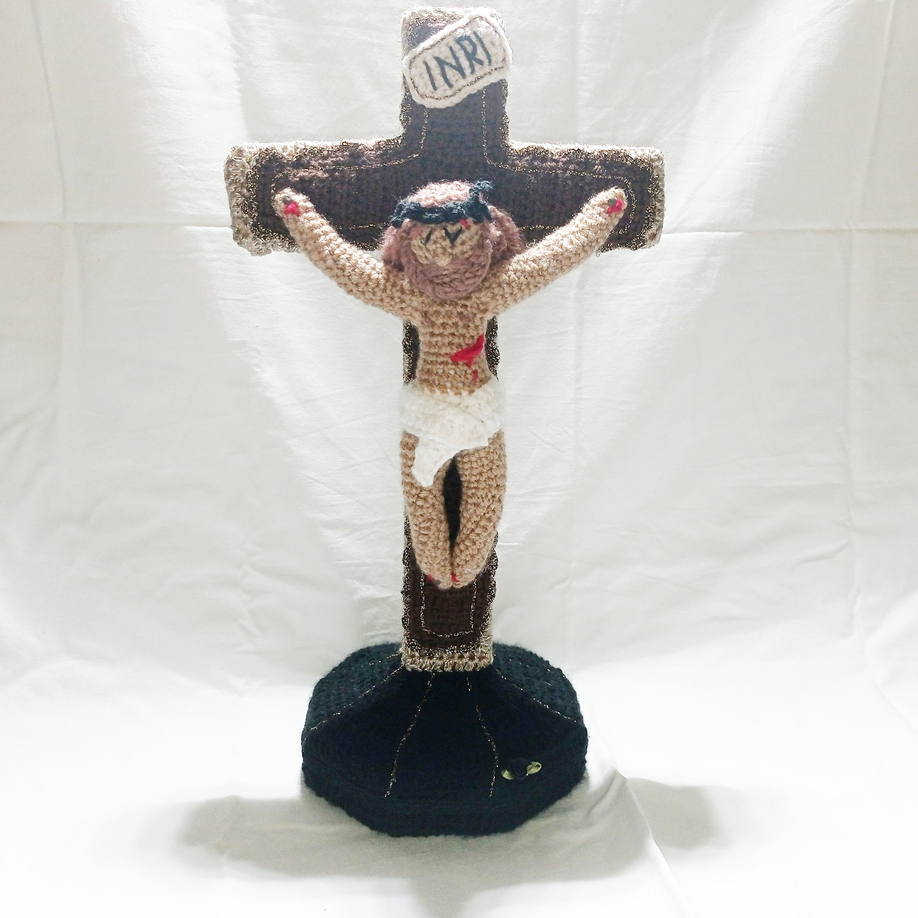 Crucified Jesus Crocheted Statue - Etsy