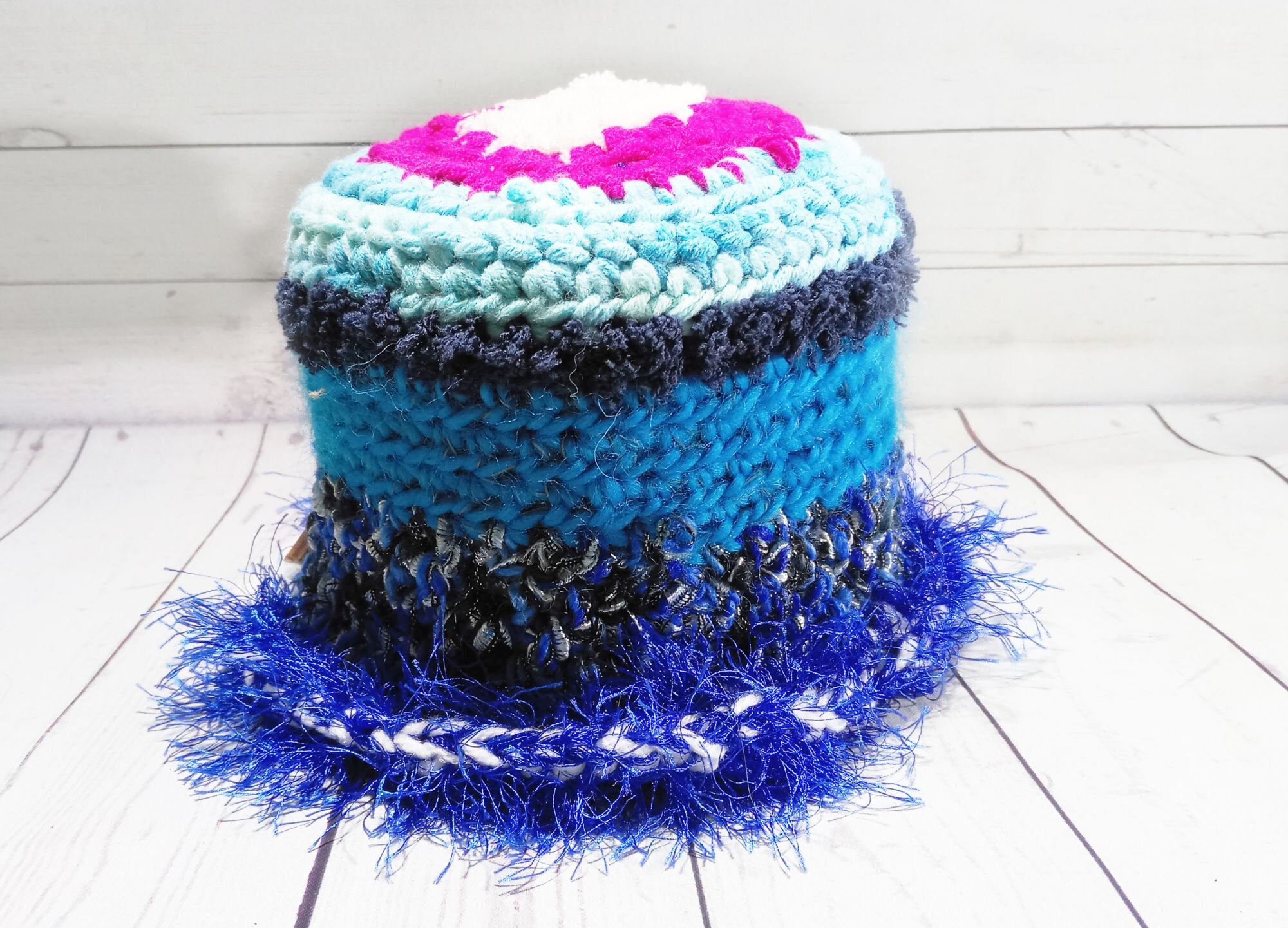 Toilet Paper Hat, BOHO Blue, Hippie, Toilet Roll Hat, Colorful - Etsy