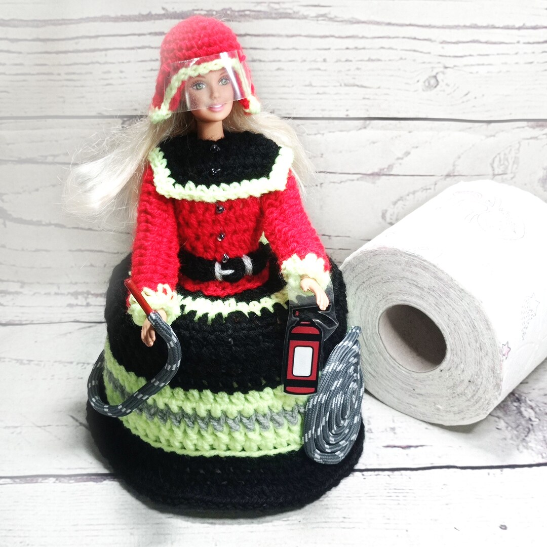 Firefighter Lady , Toilet Paper Roll Cover Doll - Etsy