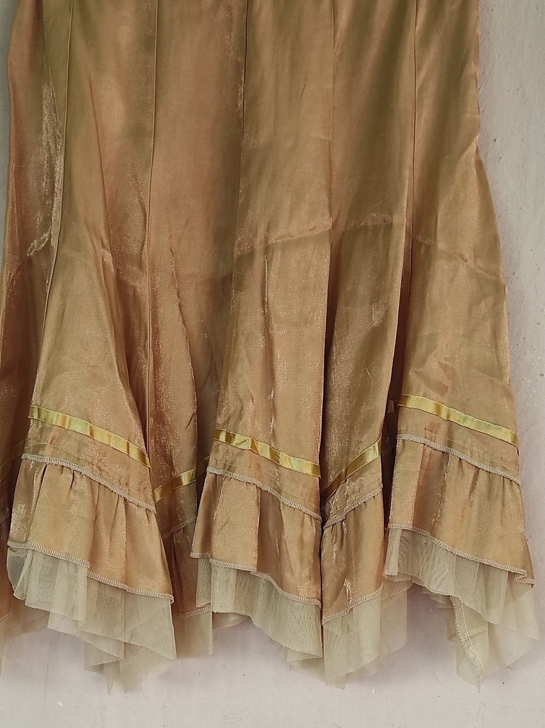 Golden Afternoon Y2k Golden Skirt//unique Stylish Skirt - Etsy