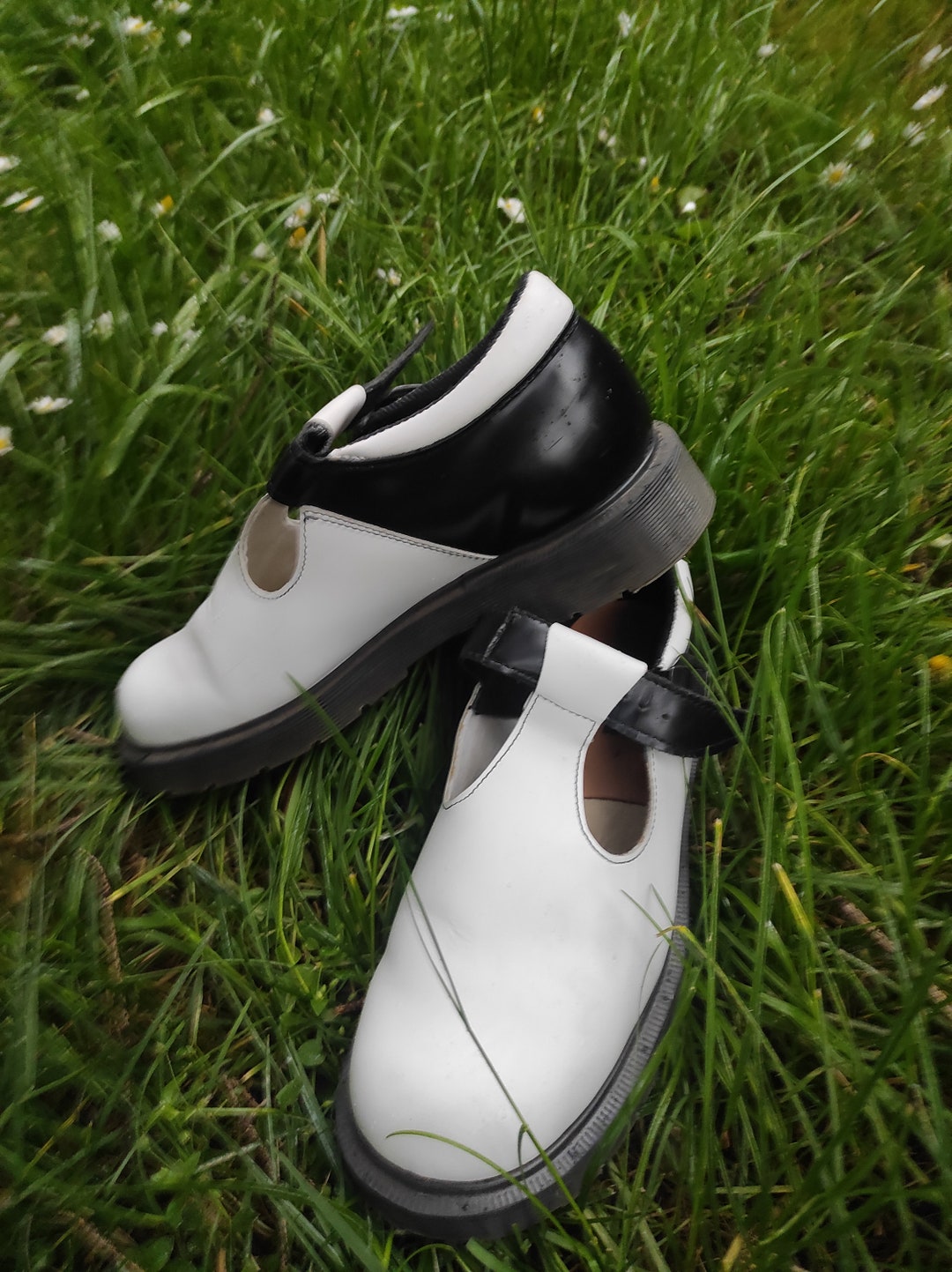 Clockwork Orange Solovair Mary Janes: Black & White Leather Shoes EU 41 ...