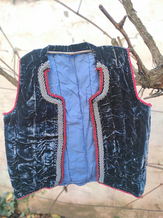 Unique Vintage Velvet Vest Made In Nepal With Buddha … - Gem