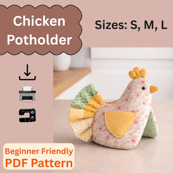 Chicken Potholders Patterns to Sew - Etsy