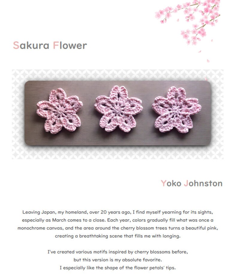 Sakura Flower Coaster PDF Pattern for Crocheters - Trivet, Accessory ...