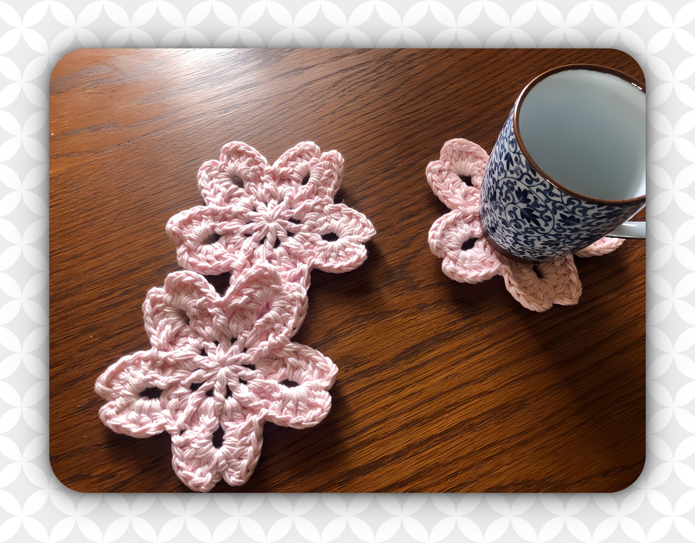 Sakura Flower Coaster PDF Pattern for Crocheters - Trivet, Accessory ...