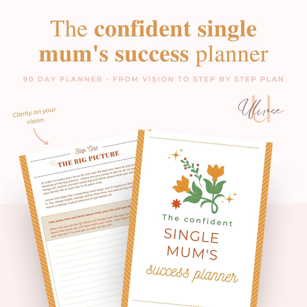 Single Mum Success Planner - Vision for Family Life Workbook - Self ...