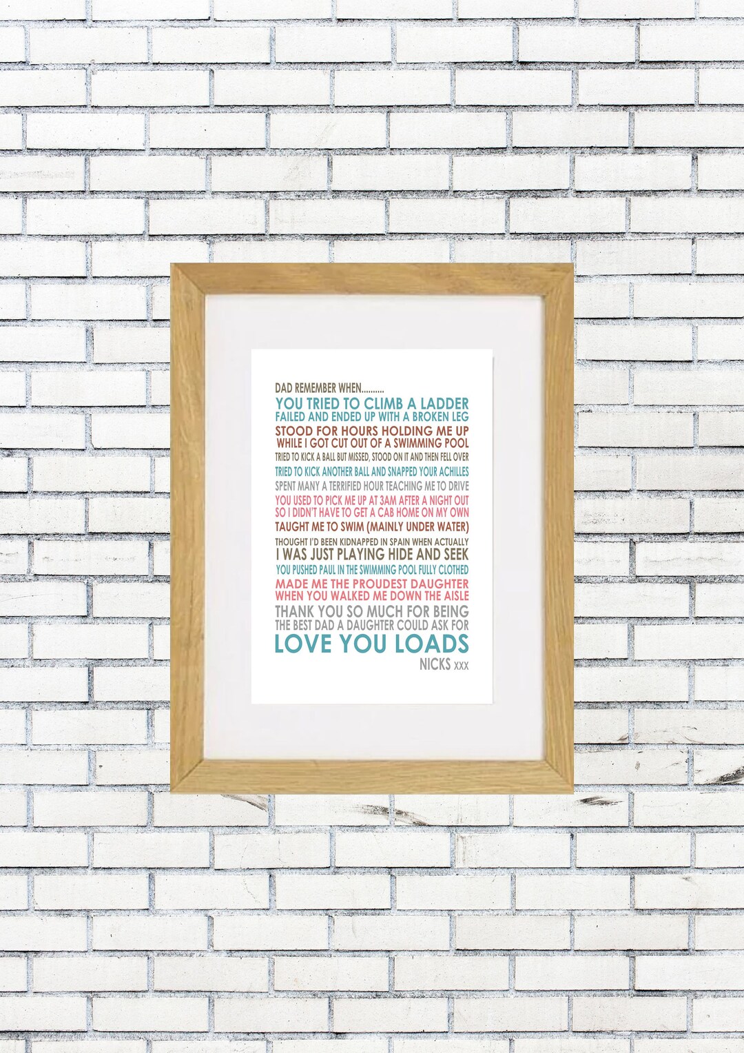 Personalised Remember When Print Poster Various Sizes - Etsy UK