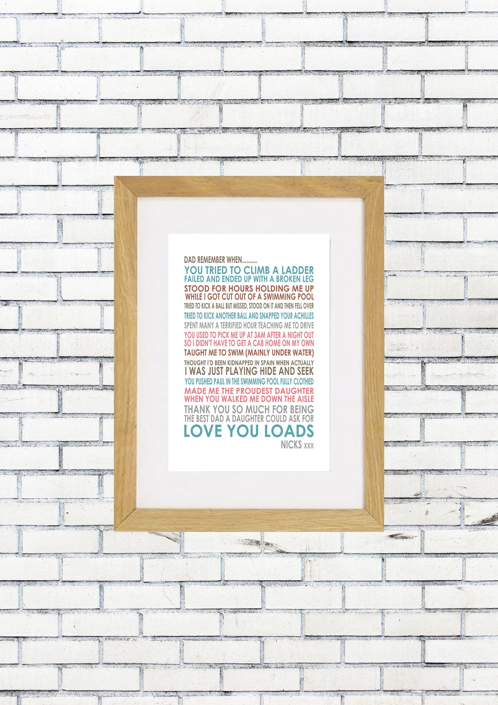 Personalised Remember When Print Poster Various Sizes - Etsy UK