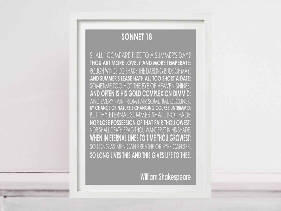Sonnet 18 William Shakespeare Poetry Poem Quote Quotes Inspirational ...