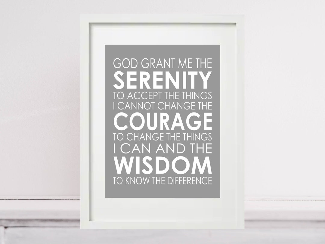 THE SERENITY PRAYER Poetry Poem Quote Bible Verse Christian Quotes Wall ...