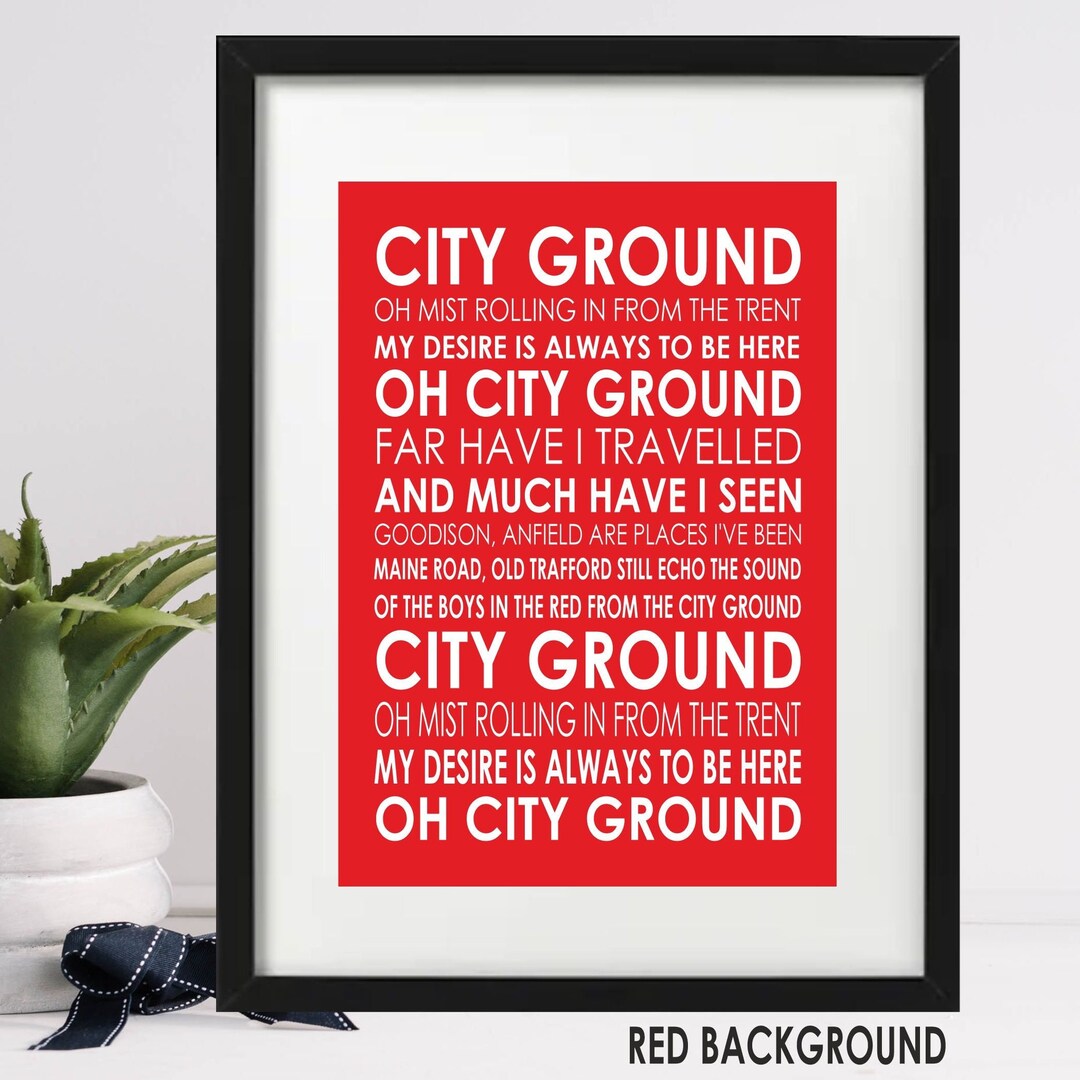 Notts Forest Nottingham Forest FC City Ground Unframed Poster Canvas ...