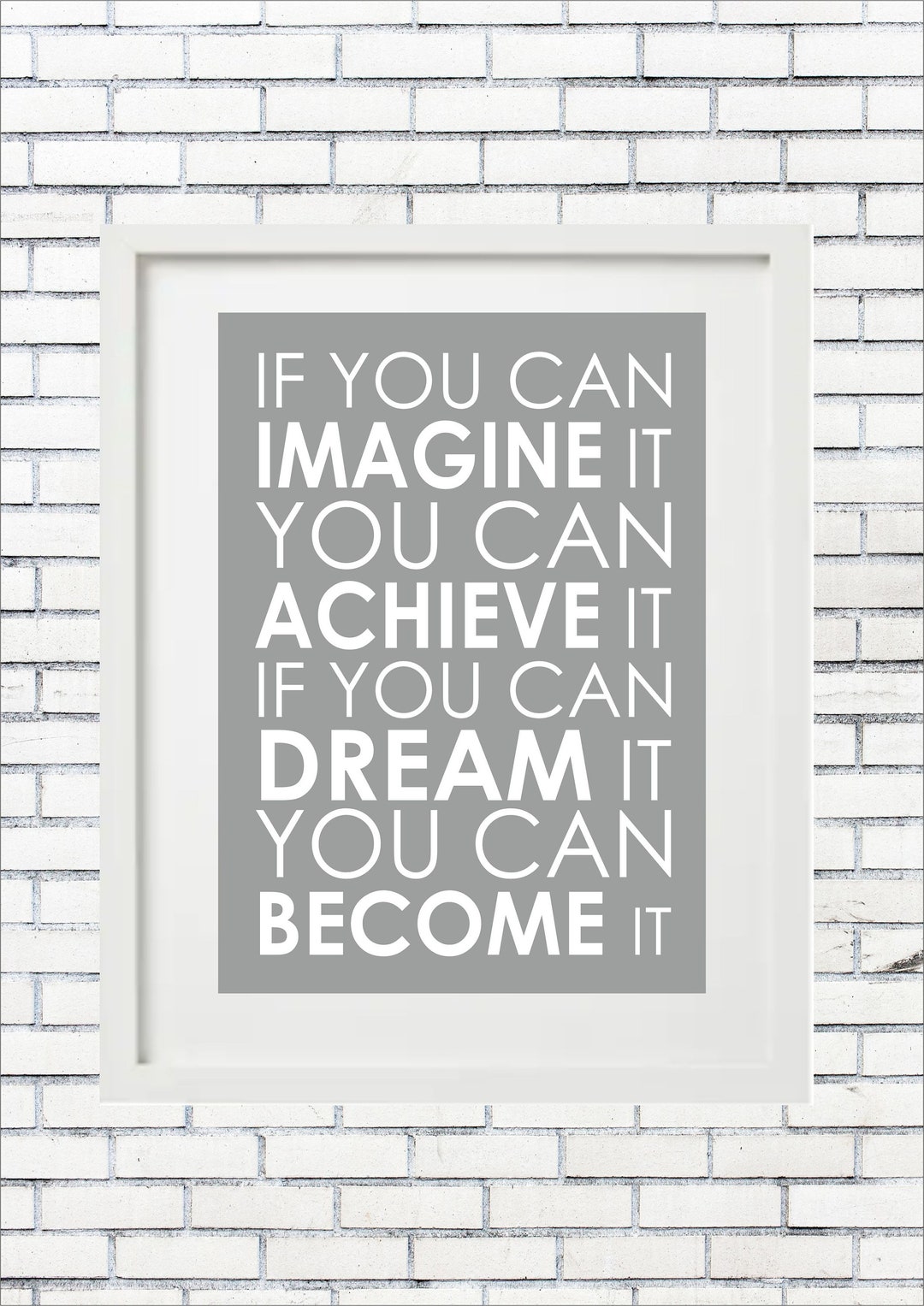 If You Can Imagine It, You Can Achieve It Wall Quote Unframed Poster ...