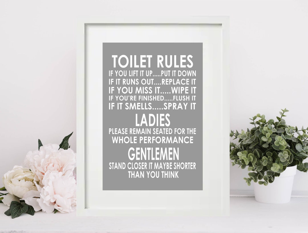 OUR TOILET BATHROOM Lavatory Loo Rules Wall Quote Unframed - Etsy