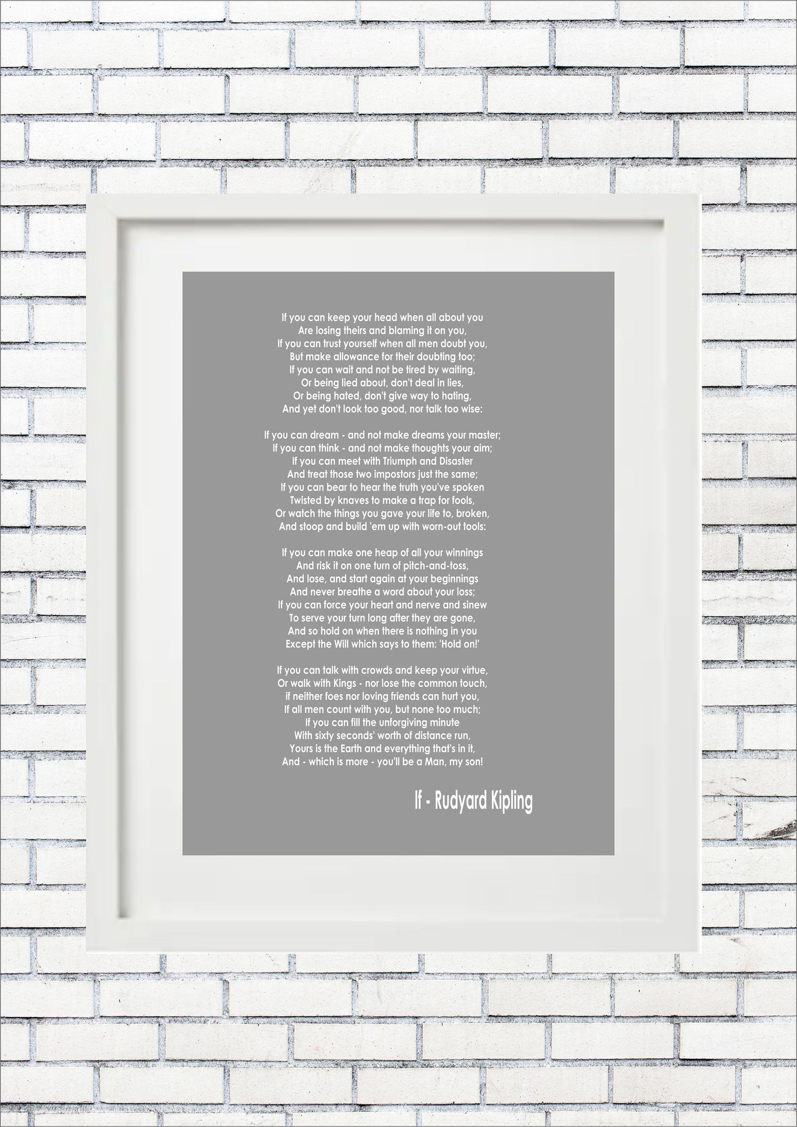 IF RUDYARD KIPLING Poetry Poem Quote Verse Quotes | Etsy