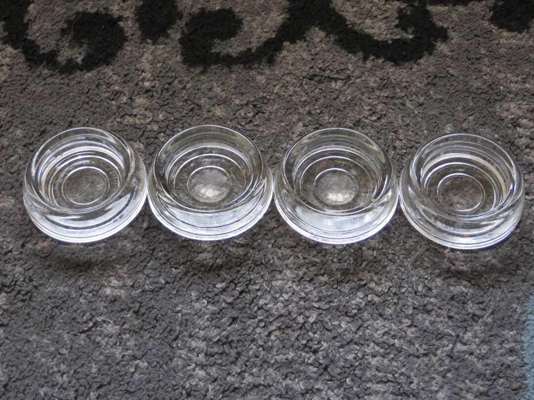 Vintage Round Clear Glass Furniture Coasters - 2 1/2" - Set of Four - Etsy