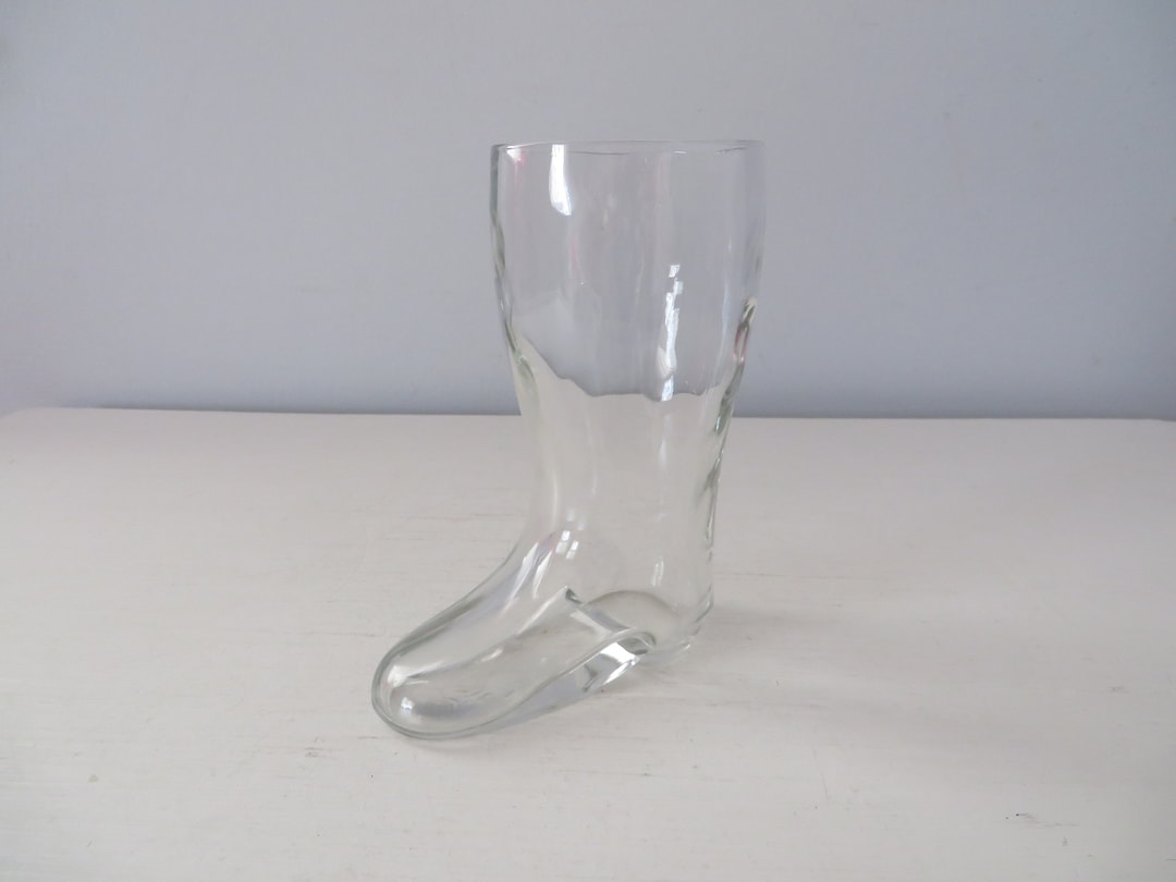 Vintage Clear Boot Shaped 10 Oz Drinking Glass - Etsy
