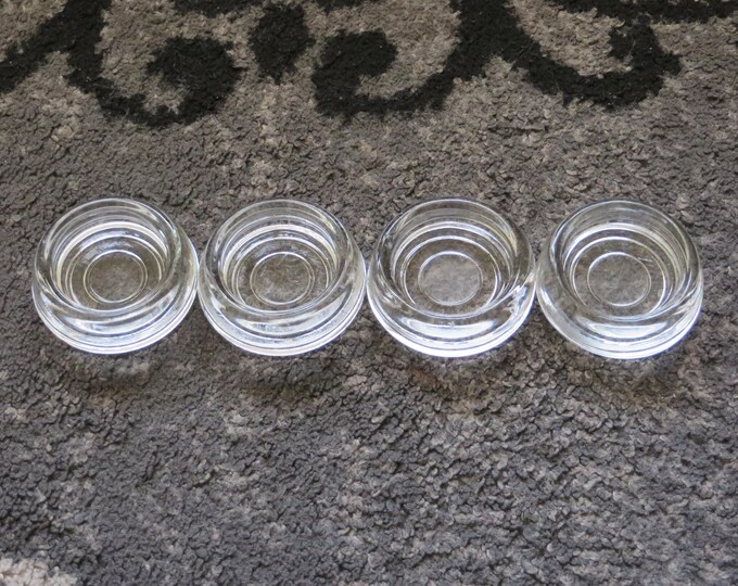 Vintage Round Clear Glass Furniture Coasters - 2 1/2" - Set of Four - Etsy