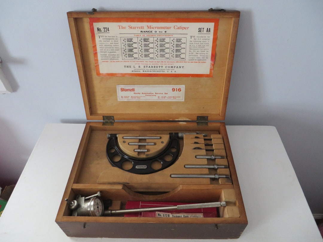 Vintage Starrett Handy Automotive Service Set - Precise Measuring ...