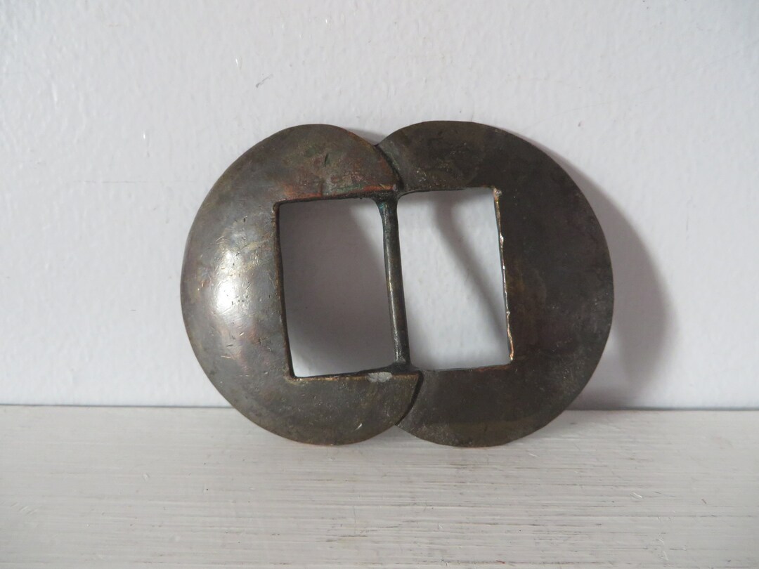 Vintage Hammered Belt Buckle - 1970's Buckle - Overlapping Circles - Etsy