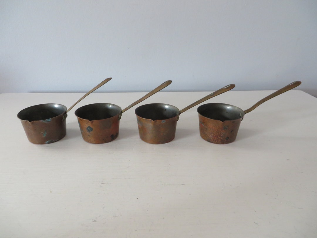 Vintage Corbin Italy Mini Copper Pots - Set of Four - 3 Oz - Chef's Set ...