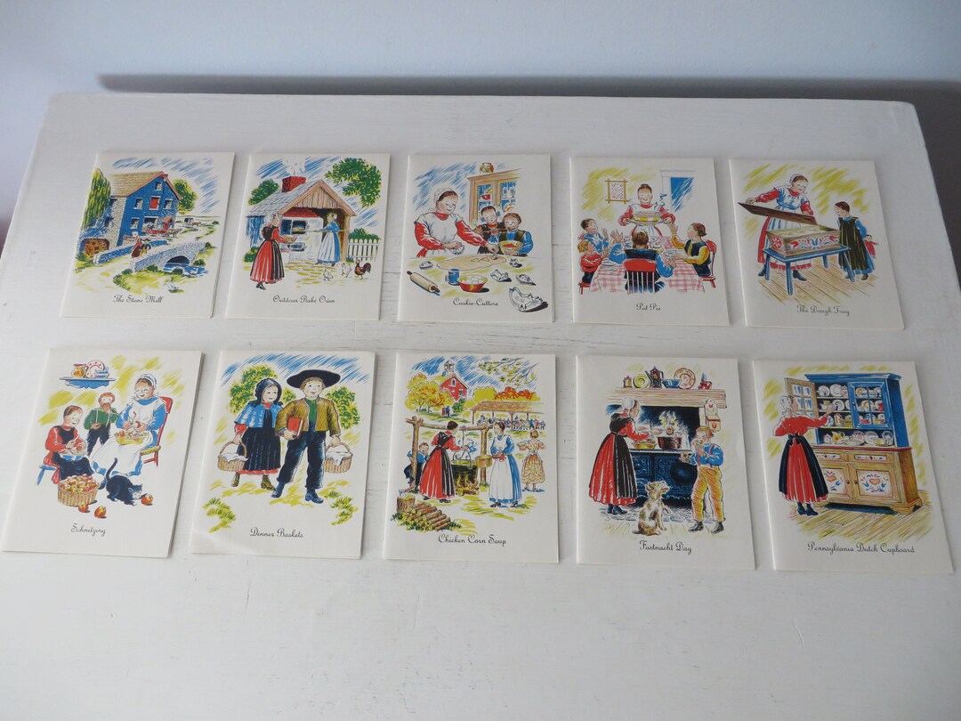 Vintage Yorkraft Pennsylvania Dutch Recipe Cards Assortment of 10 Cards ...
