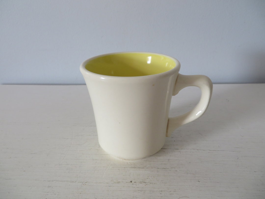 Vintage Genuine Taylor Mug 8 Oz Made in USA Yellow and White - Etsy