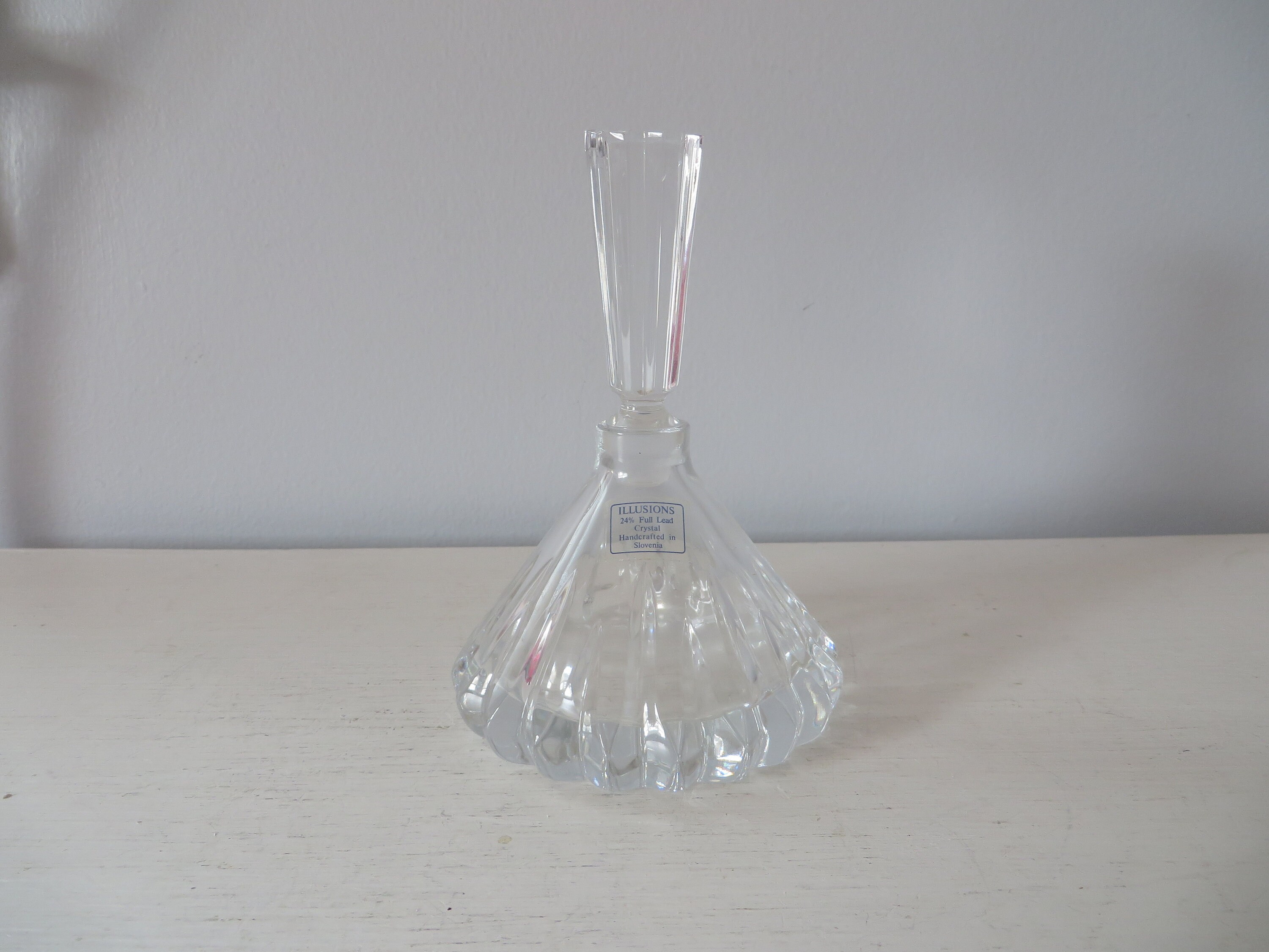 Vintage Crystal Perfume Decanter - Bottle With Stopper - Illusions Lead ...