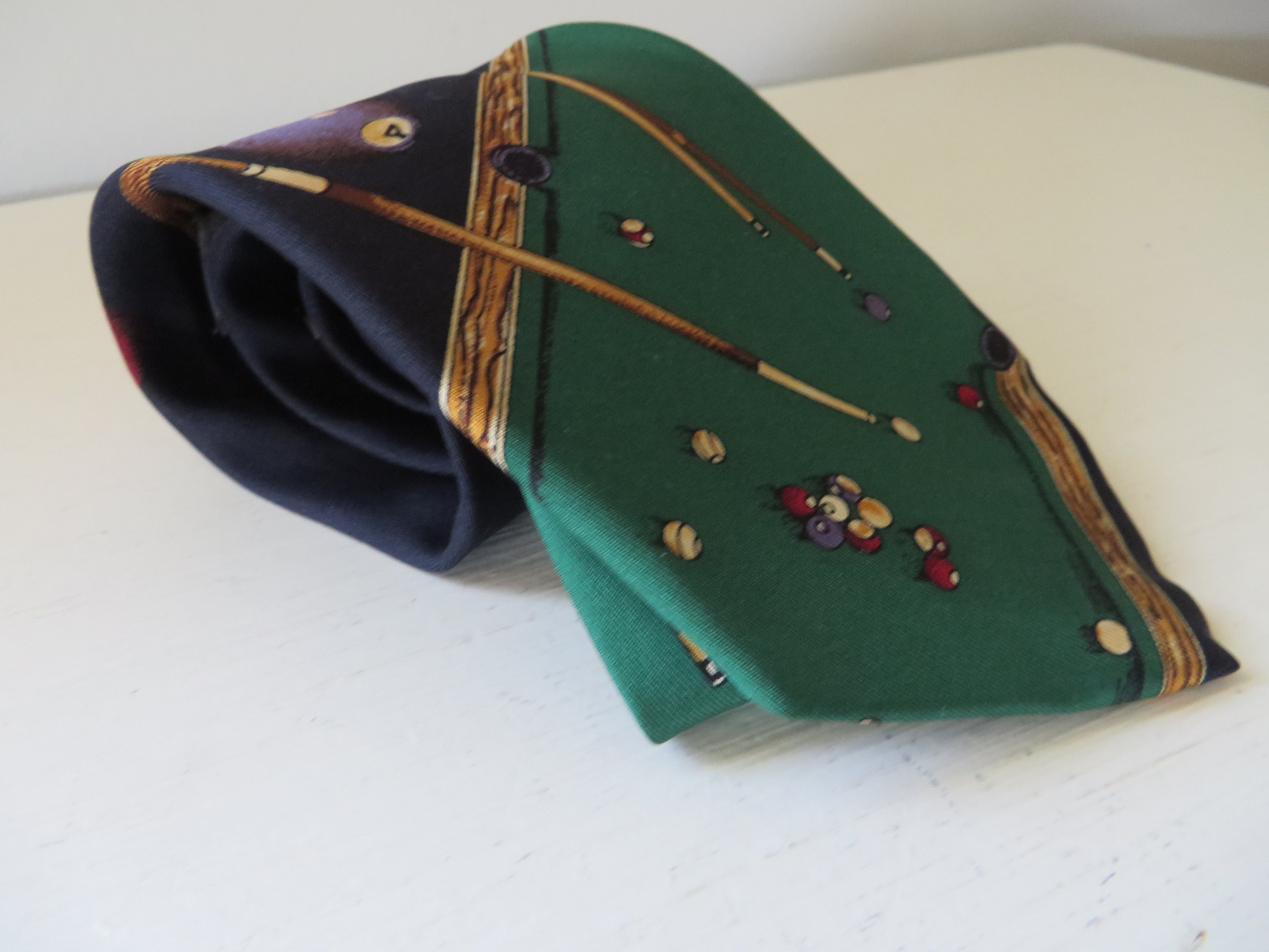 Vintage Men's Tie Billiard Novelty Tie Pool Table | Etsy