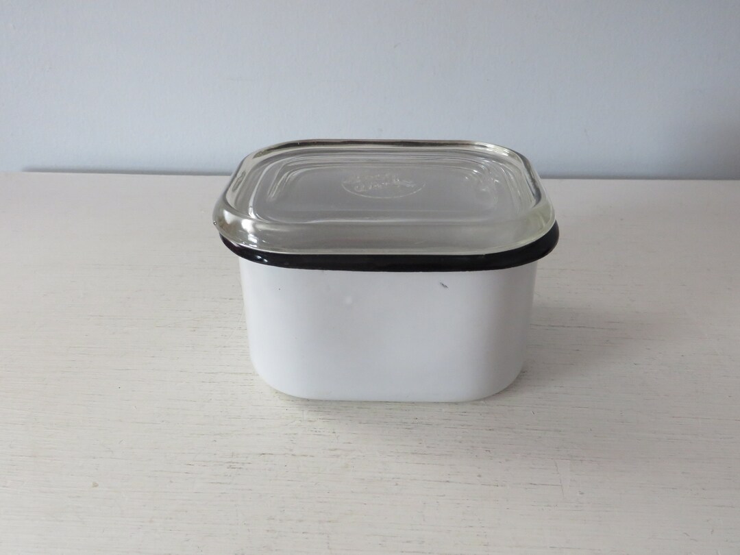 Vintage Becoware 1 Pint Enamelware Container - Fridge Storage - Food ...