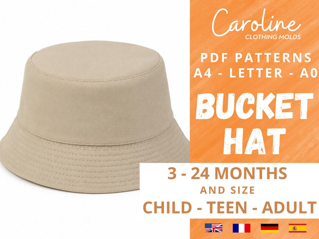 Bucket Hat Sewing Pattern PDF, Baby Child Teen Adult, A4 A0 Letter ...