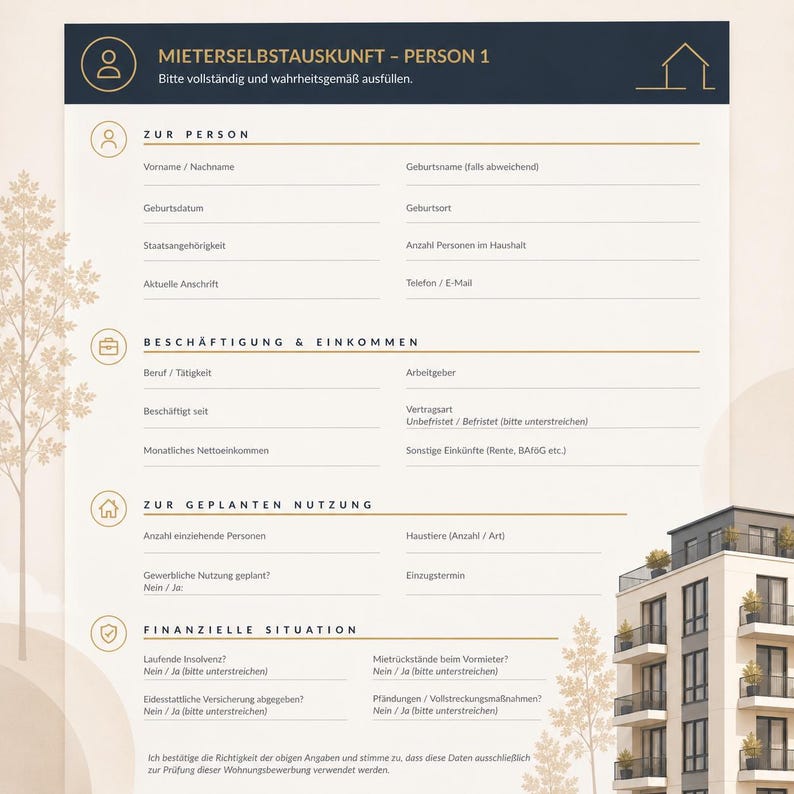 Apartment Application Template (word) – Application for an Apartment ...