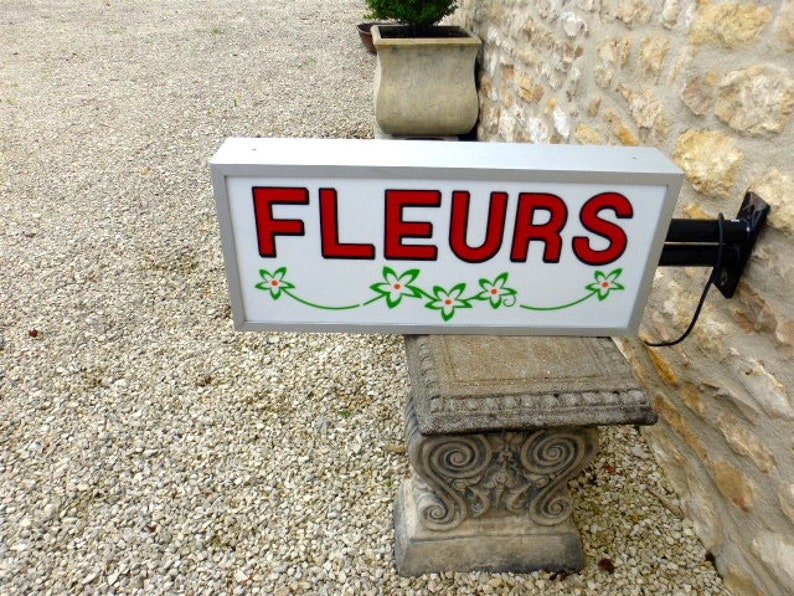 Retro French Florist Shop Sign Fleurs Shop Sign | Etsy