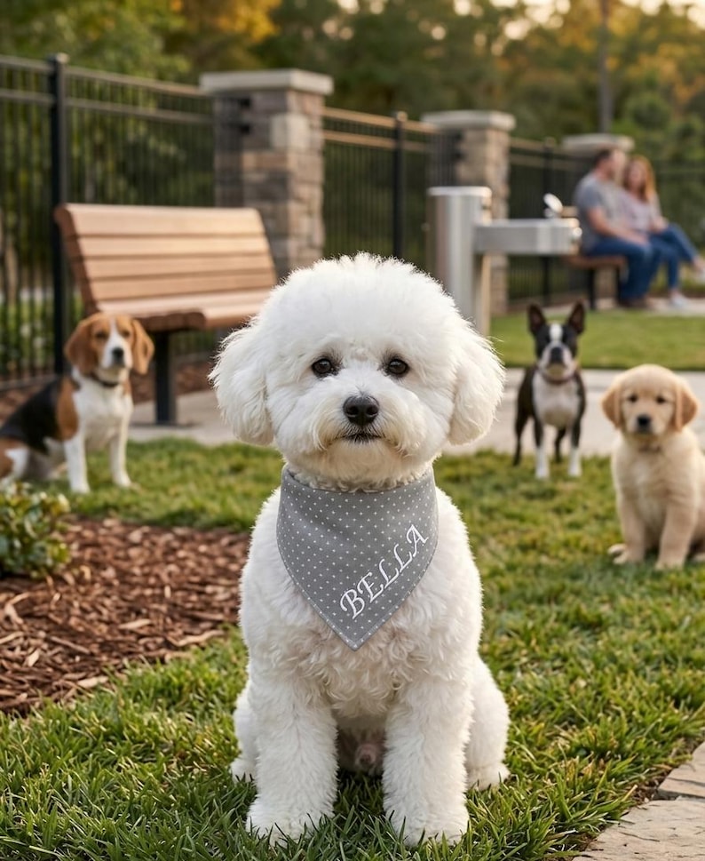 Personalized Dog Bandana, Custom Embroidered Dog Bandana, Custom Name ...