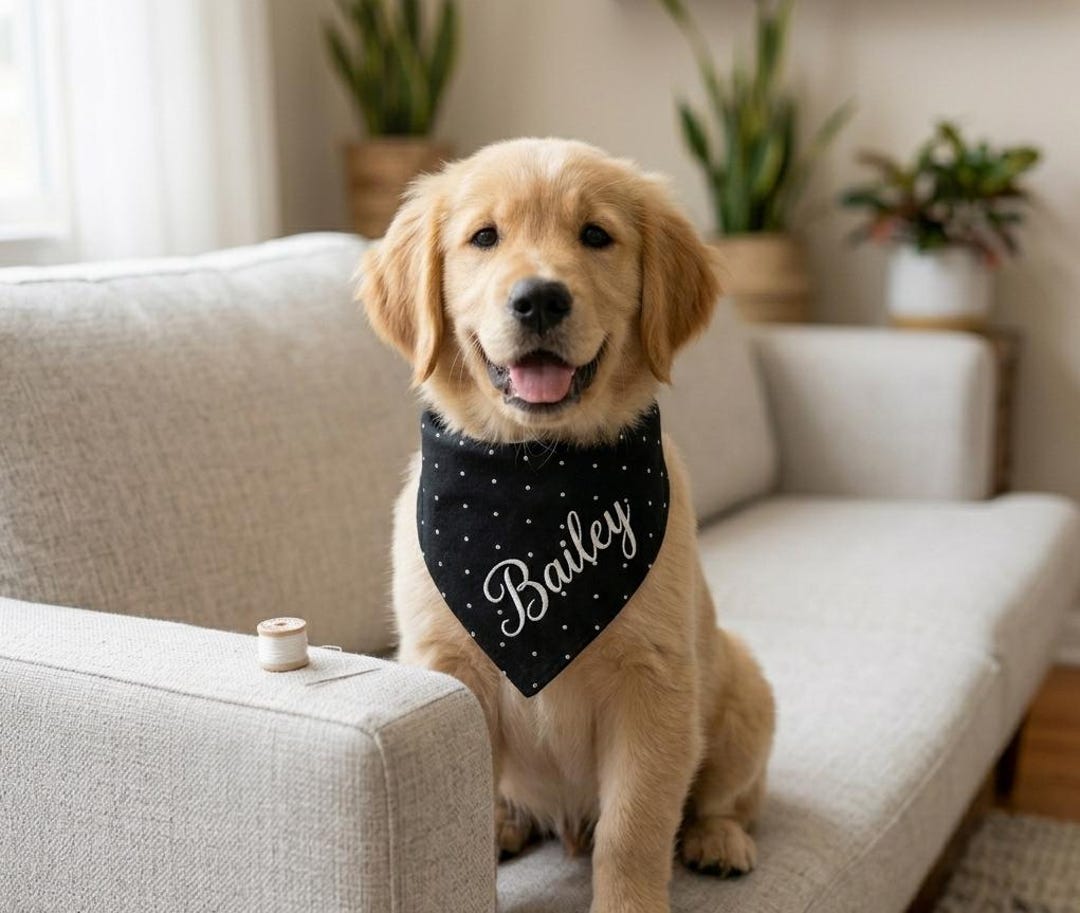 Personalized Dog Bandana, Custom Embroidered Dog Bandana With Name, Dog ...