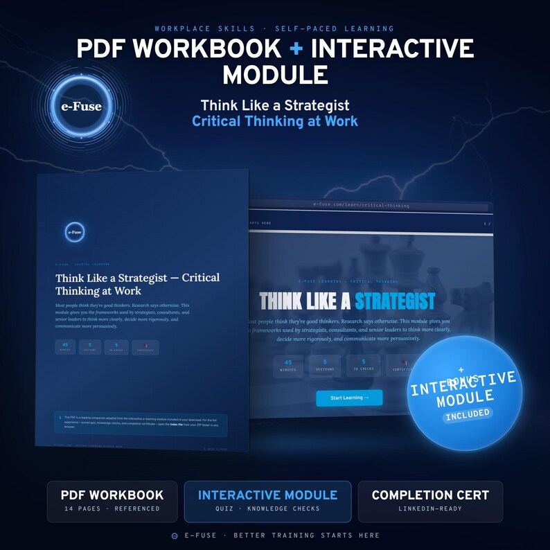 Critical Thinking at Work — Workbook + Interaktives Lernmodul - Etsy.de
