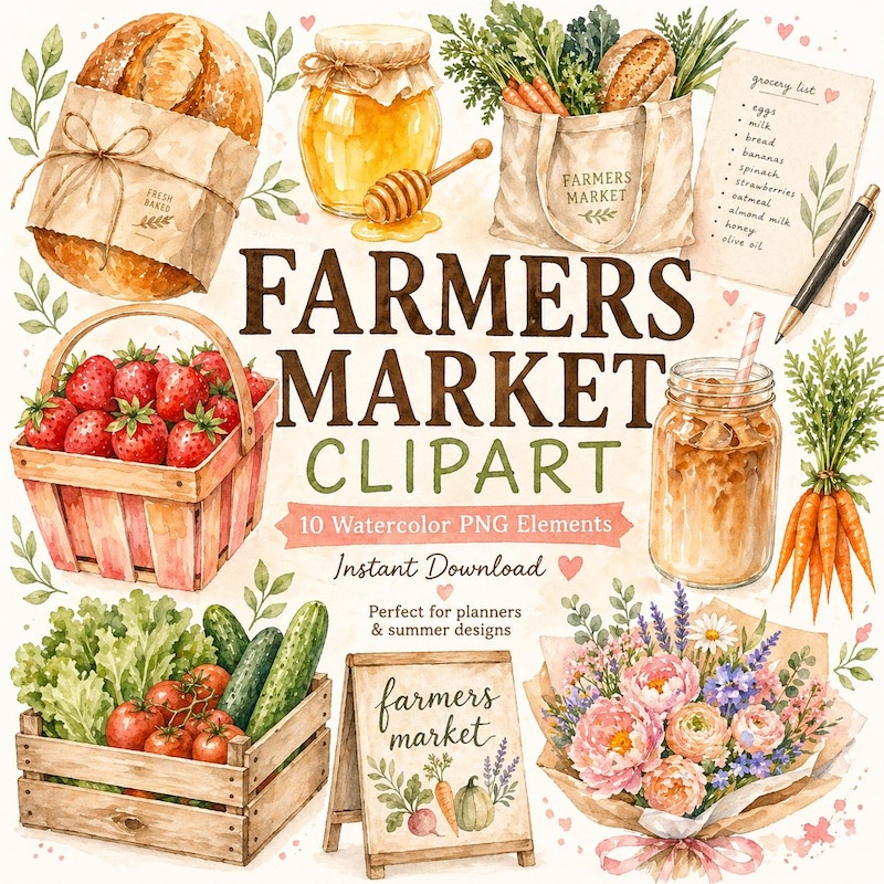Farmers Market Clipart - Etsy