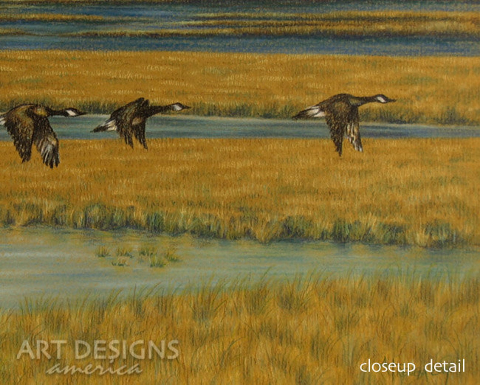 Canada Geese in Flight Original Pastel Painting Bird | Etsy
