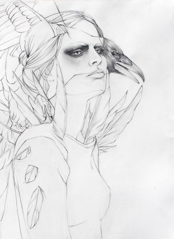 Norse Valkyrie Drawing