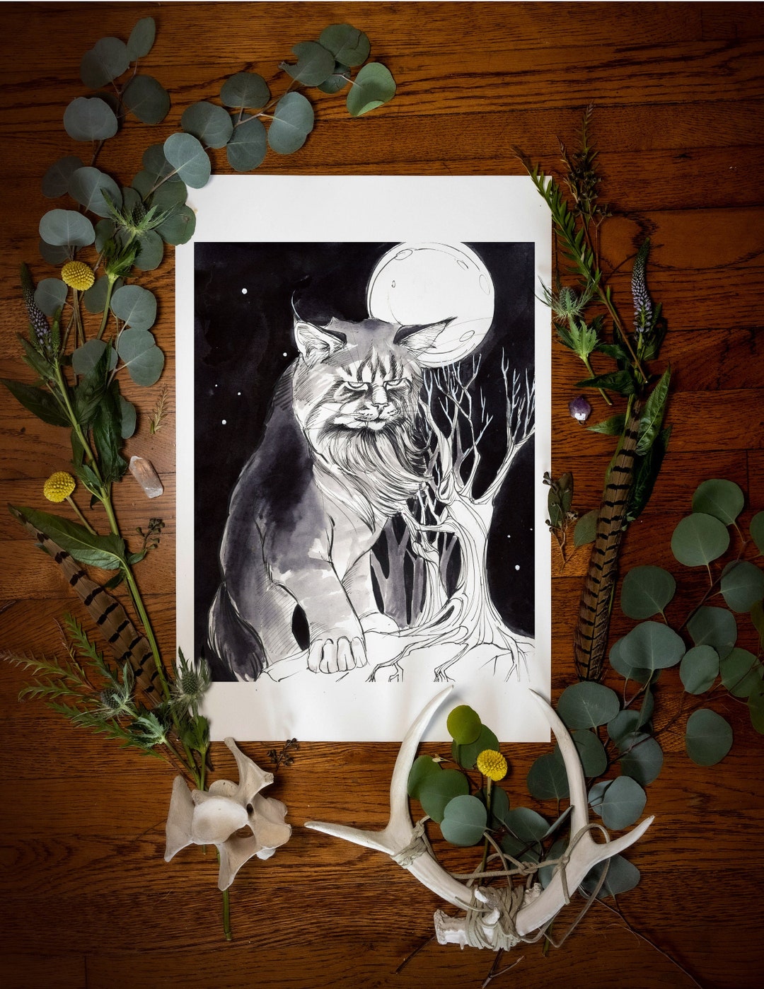 Yule Cat (jólaköttur) Fine Art Giclee Print | Yule Cat| Giant Cat ...