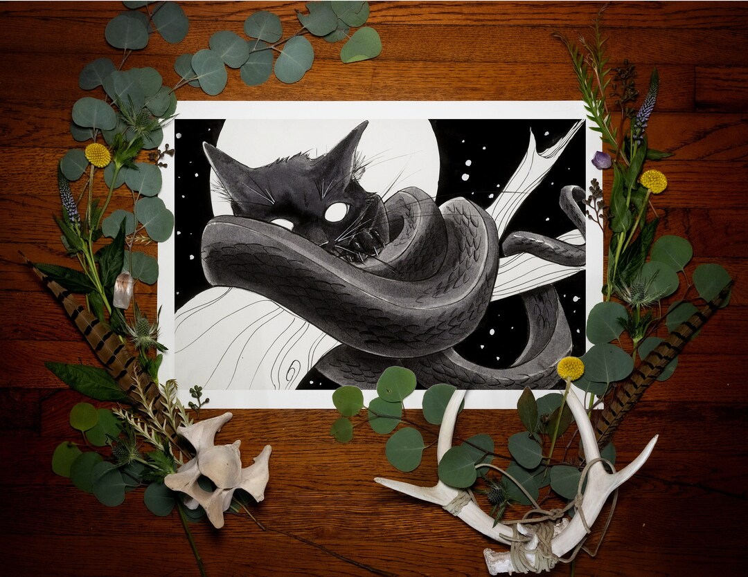 Tatzelwurm Giclée Fine Art Print | Folklore Art Print | Cryptid Art | Folklore Creature Art ...