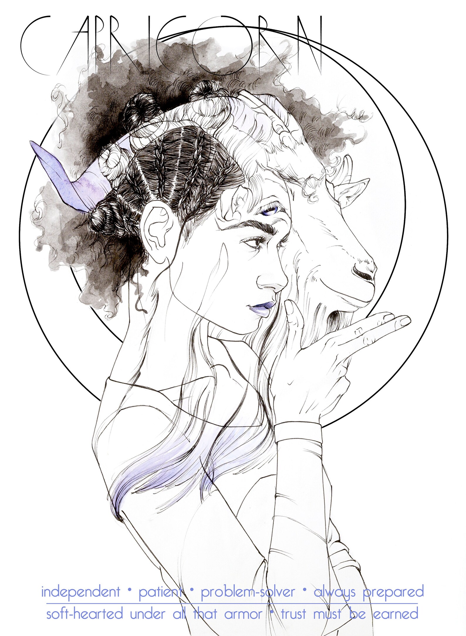 Capricorn Zodiac Fine Art Giclée Print Capricorn Wall Art - Etsy